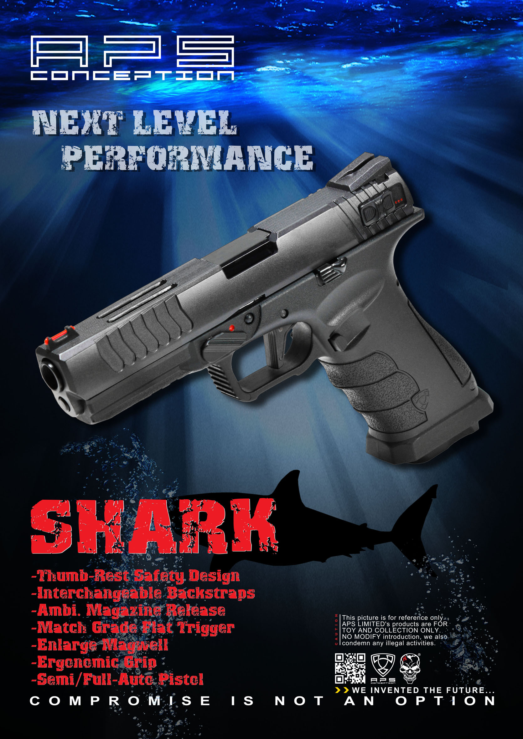 Shark Full Auto Pistol Black Shark Full Auto Pistol Black